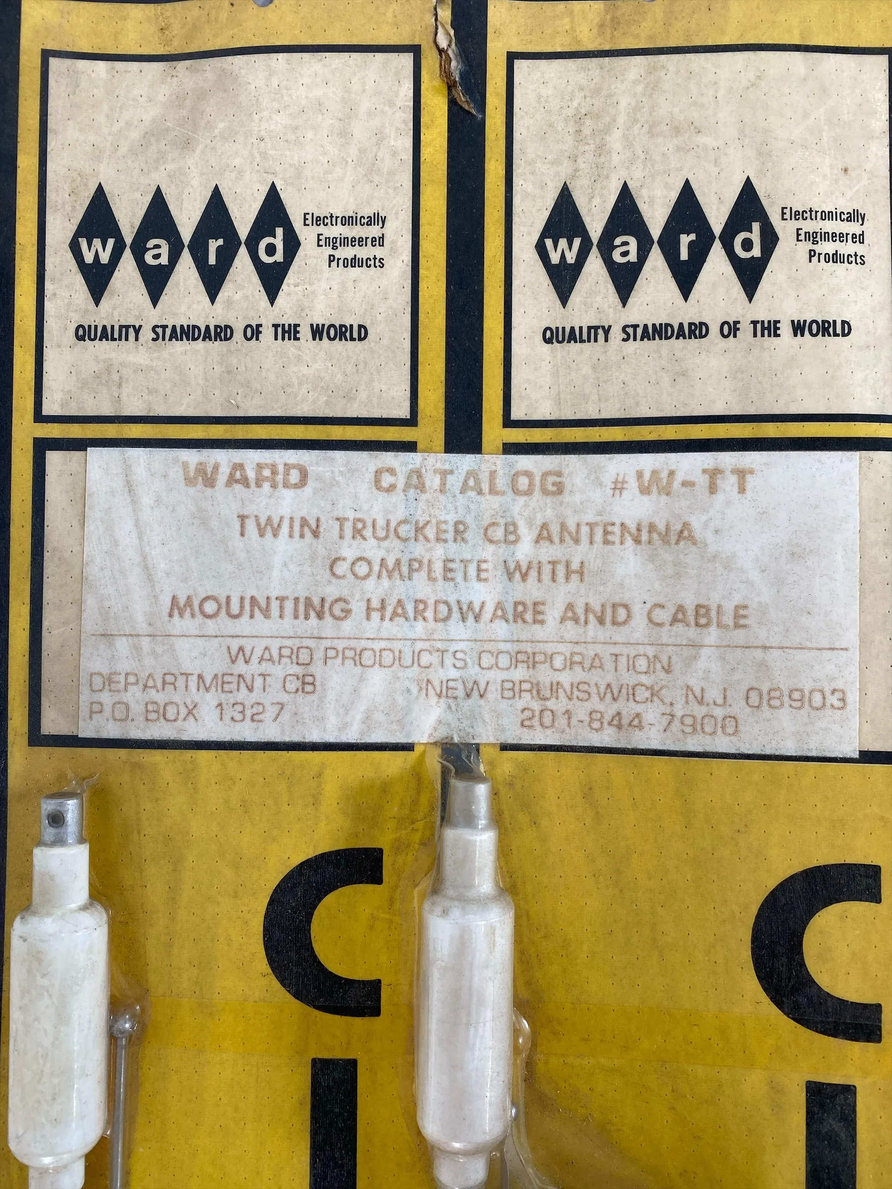 Ward W-TT 54" Twin Mirror Mount Trucker CB Antennas **New** - Max ...