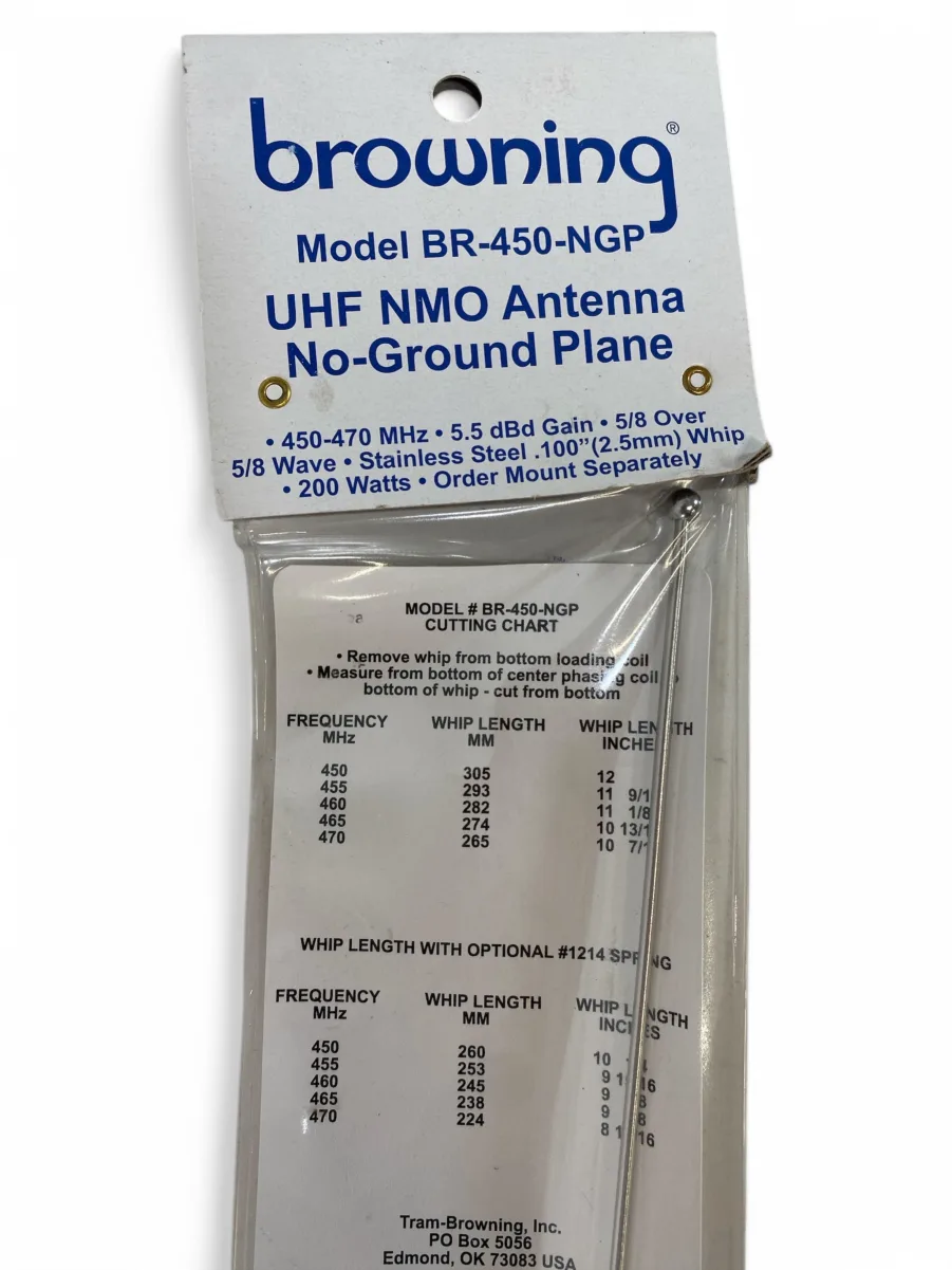 Browning BR-450-NGP UHF (450-470 MHz) Mobile NMO Mount Antenna - 5.5dBd ...