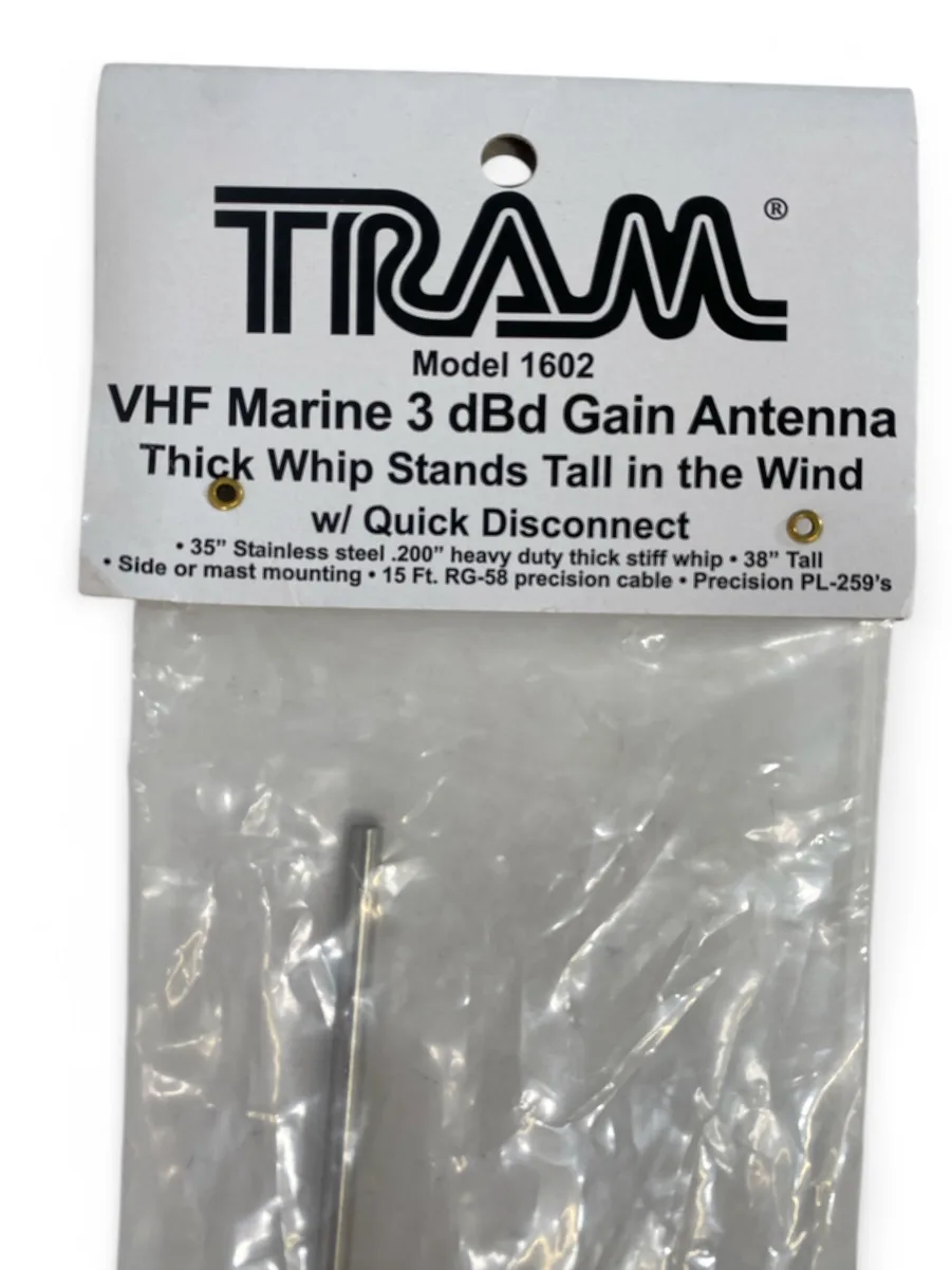 Tram 1602 38" Marine VHF Antenna W/ Quick Disconnect - 3dBd **New ...