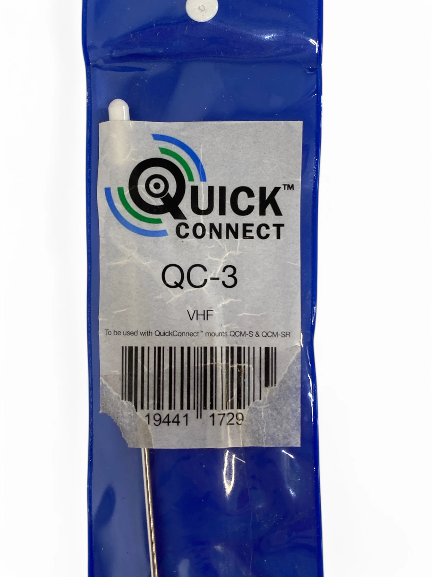 Shakespeare Quick Connect QC-3 VHF Marine 3ft Antenna W/ Chrome Ferrule ...
