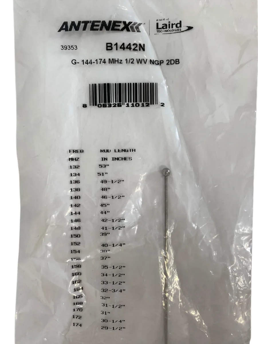Larid B1442N Tunable VHF Mobile NGP Base Antenna (144-174 MHz) - 2dBi ...