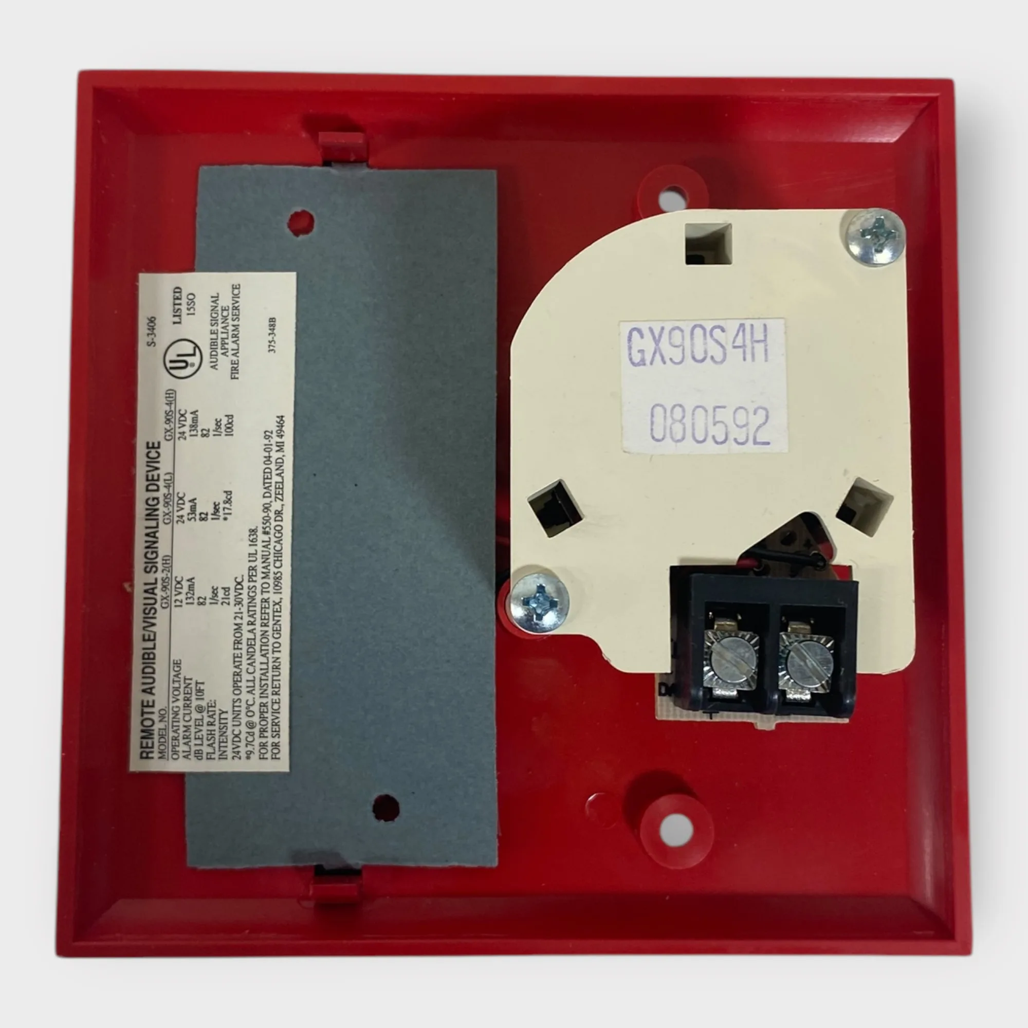 Gentex GX90S-4 Remote Audible Visual Signaling Device For Fire Alarm ...