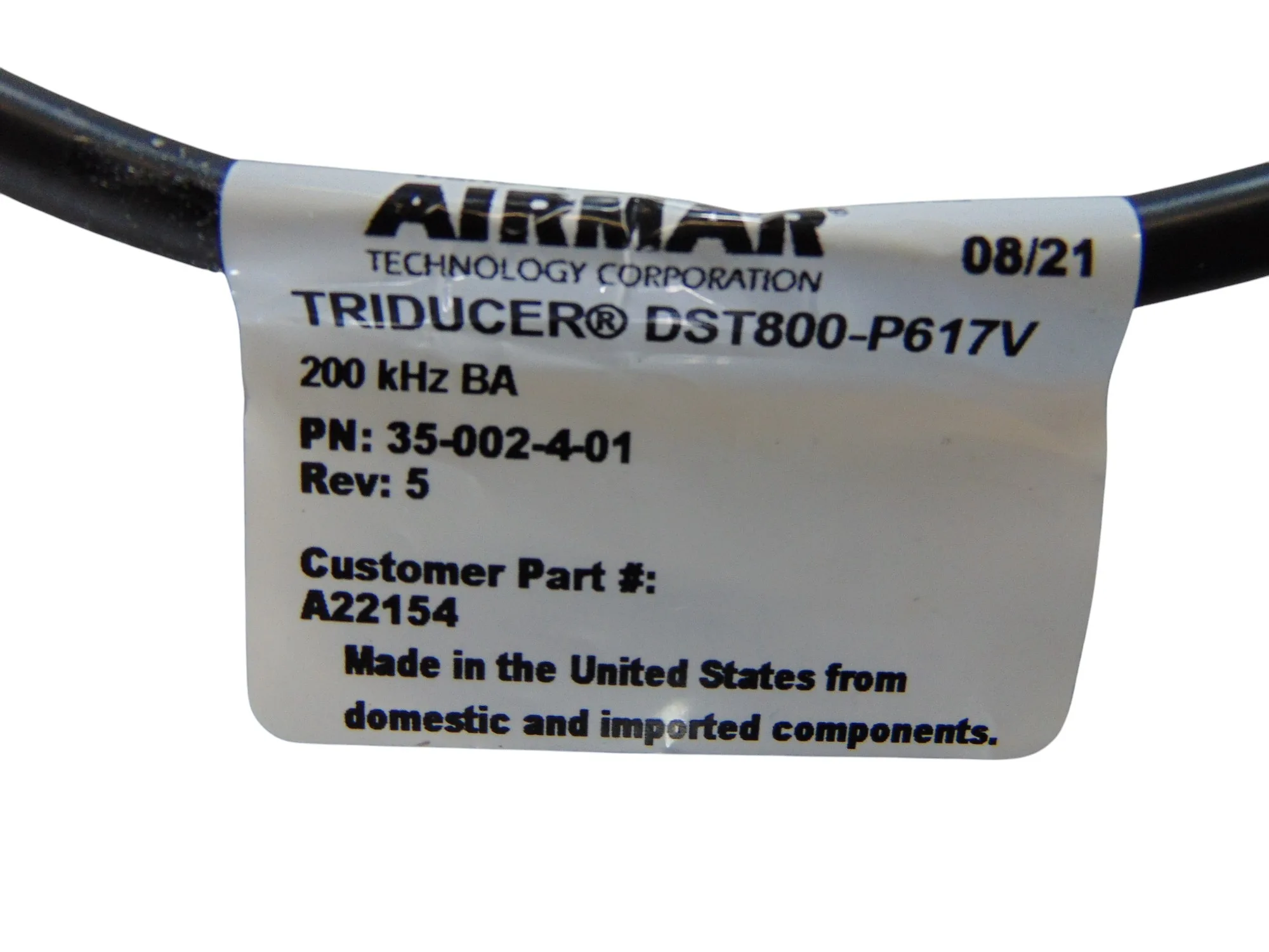 Raymarine DST800-P617V 200kHz Triducer Depth Speed Temp A22154 35-002-4 ...