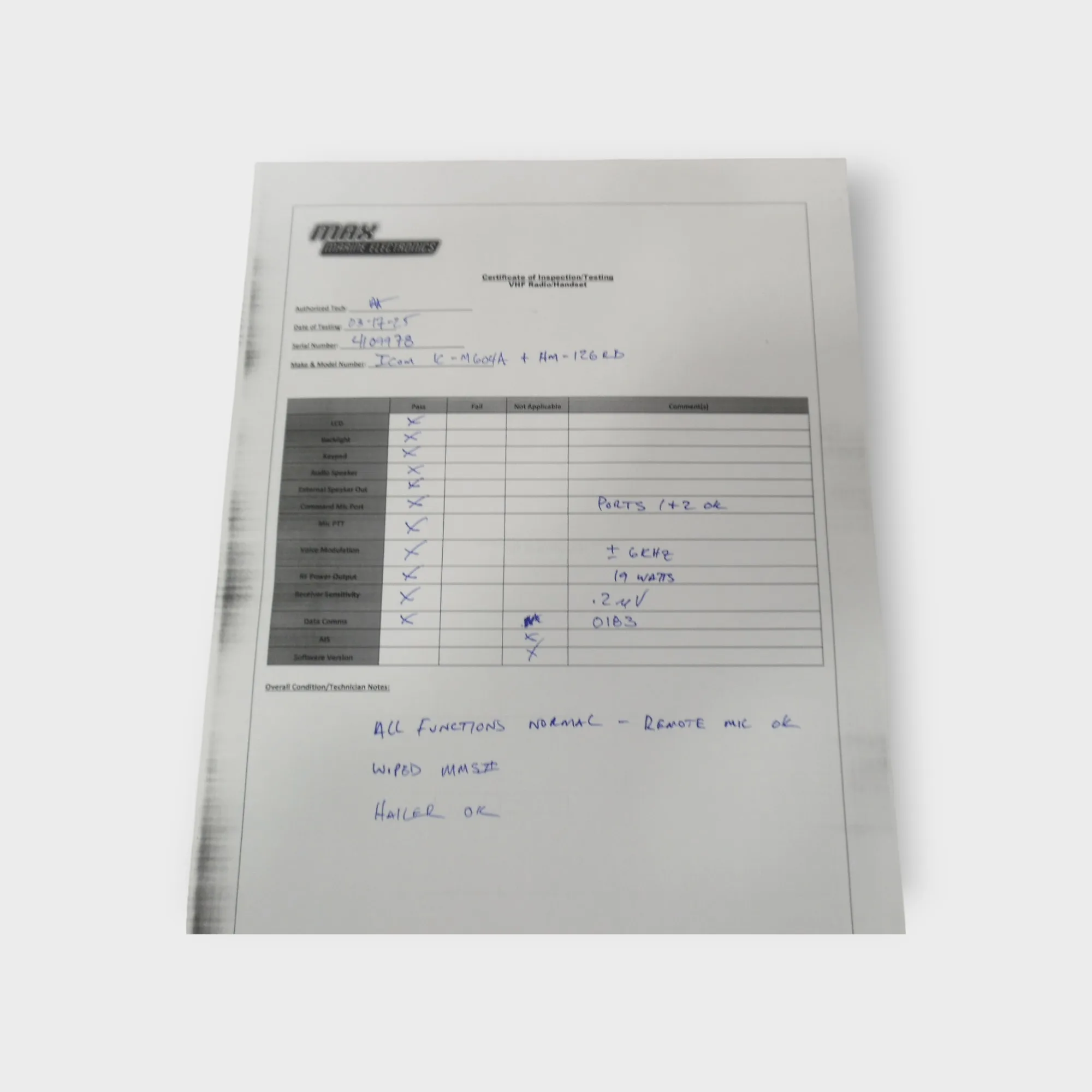 Icom IC-M604A Replacement DSC VHF Radio W HM126RB- Remote Mic Option ...