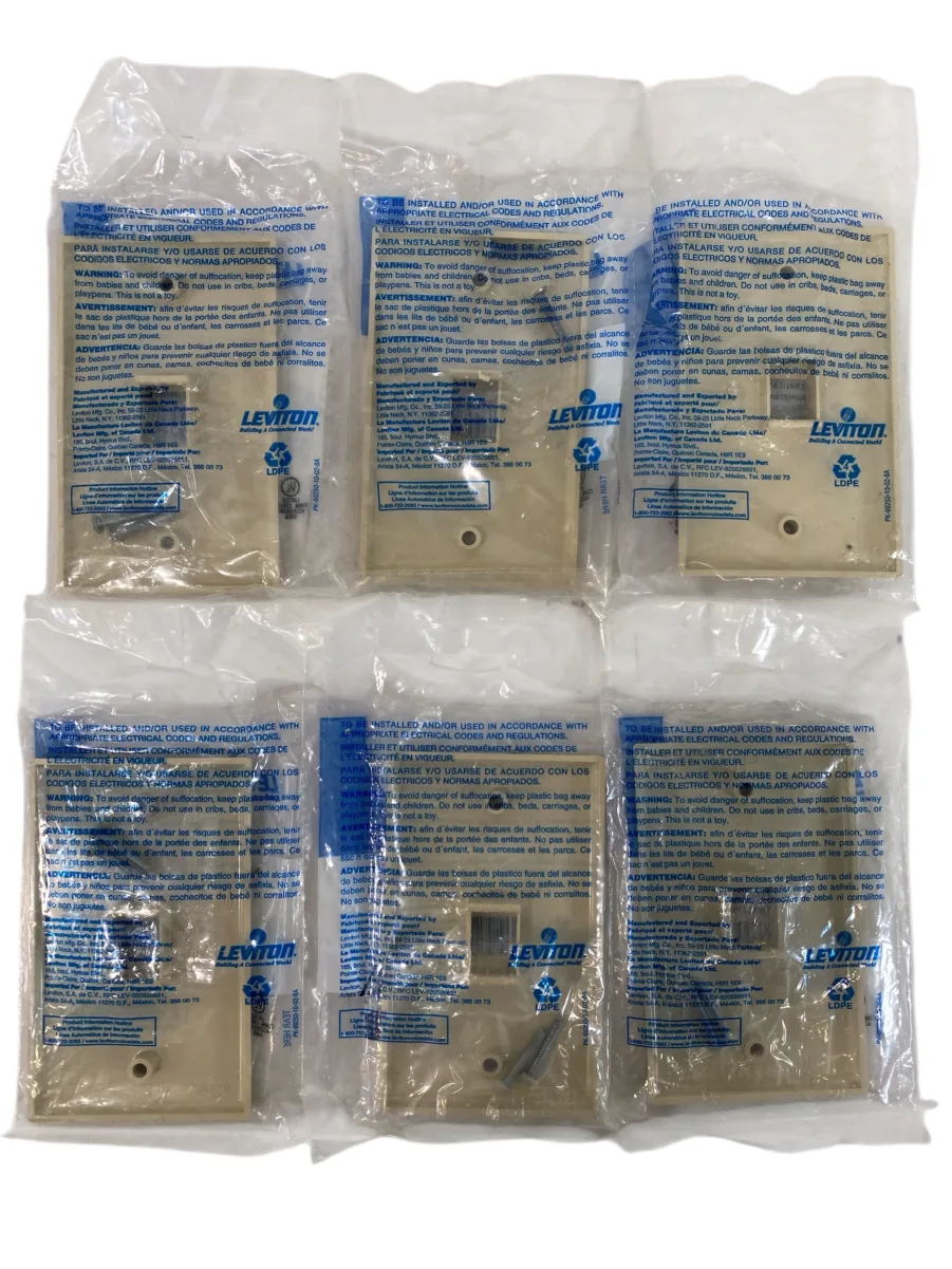 Leviton 41080-1IP Quickport 1-Port/Single-Gang Wall Plate - Ivory **Lot ...