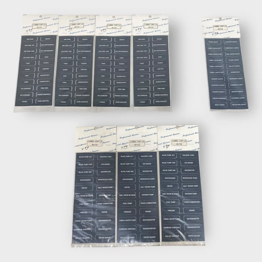 Black / White Boat Marine Electric Dash Panel Switch Label Sticker ...