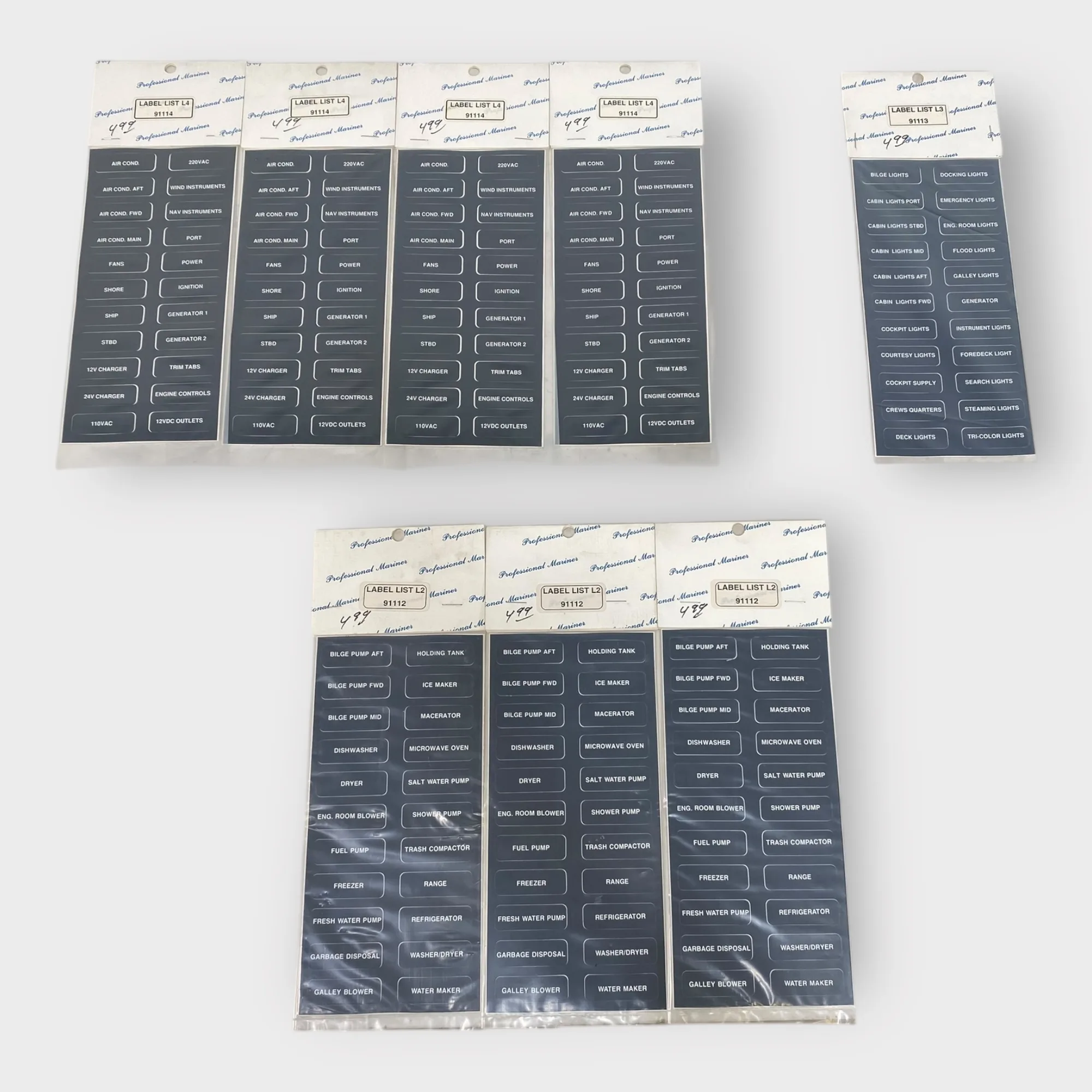Black / White Boat Marine Electric Dash Panel Switch Label Sticker ...