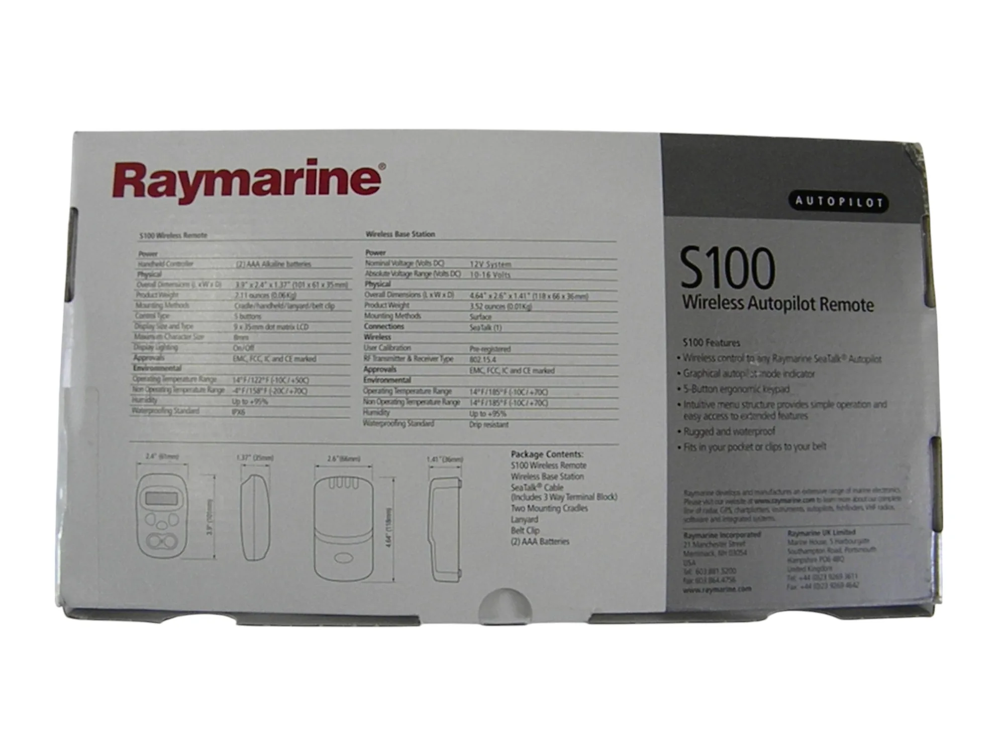 Raymarine S100 Wireless Autopilot Remote w/ Base Station - New-Old ...