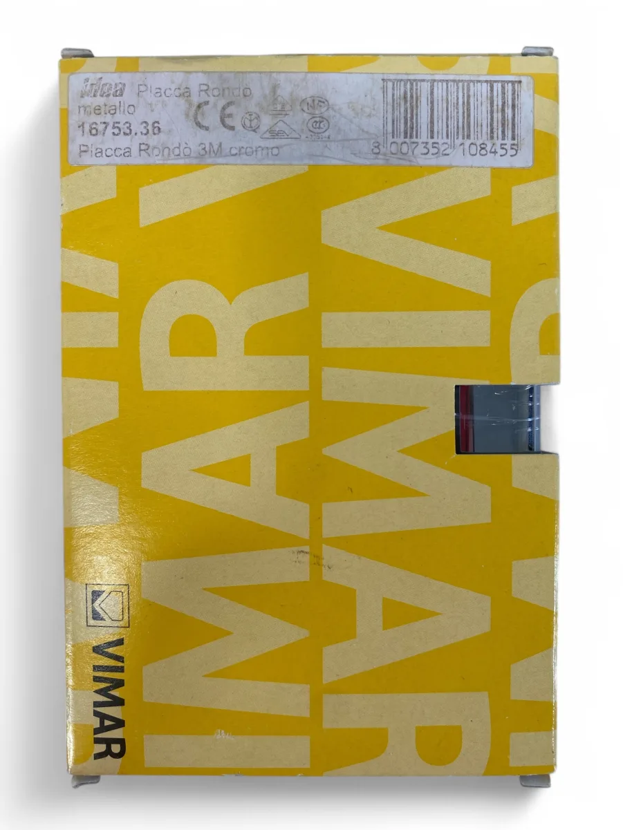 Vimar Idea 16753.36 Round Cover Plate 3-Module - Metal Chrome **New** - Max Marine Electronics