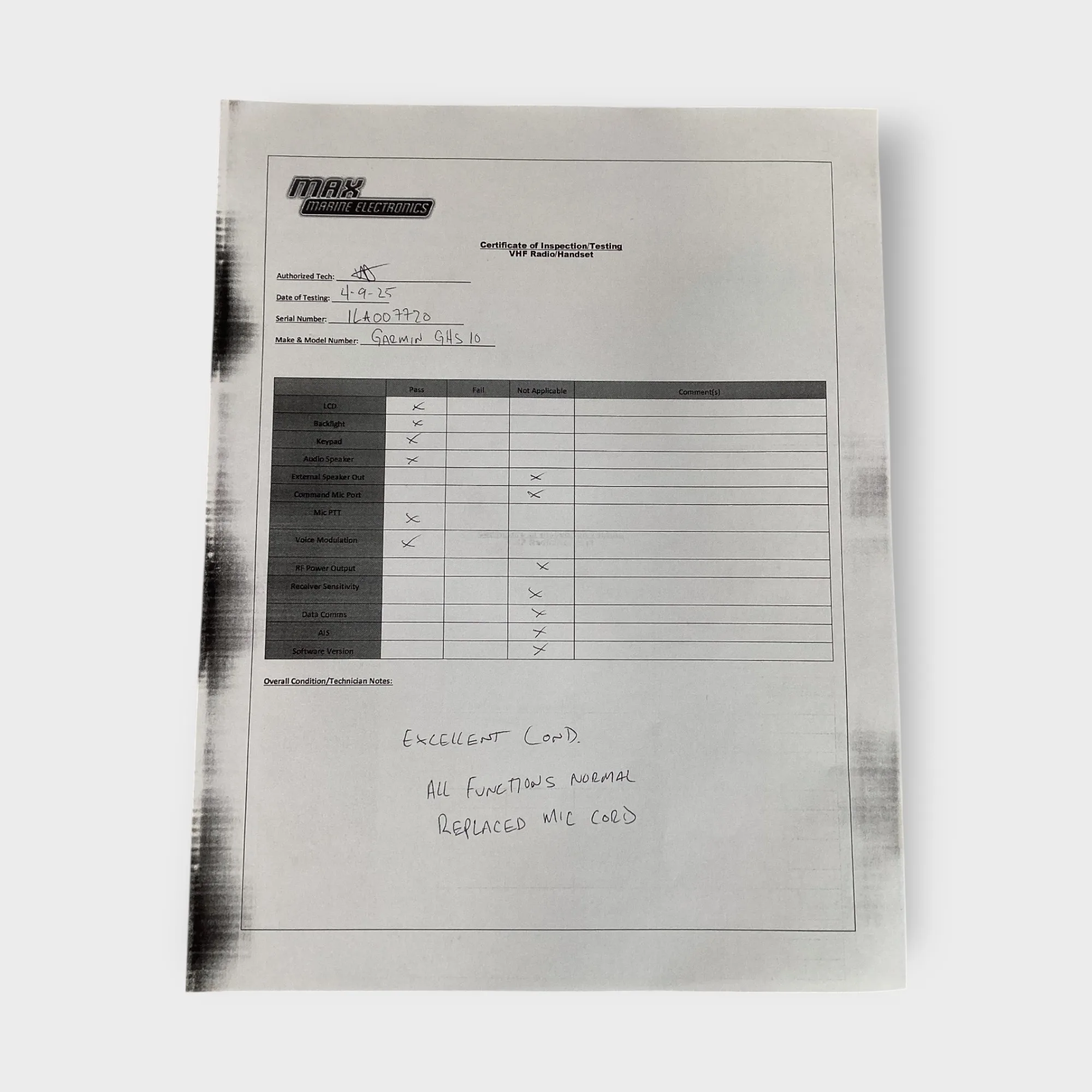 Garmin GHS 10 Wired VHF Handset 010-11187-00 F/ VHF 200 - VHF 300- NEW ...