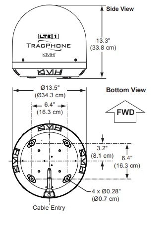 KVH 12″ LTE 1 Empty Dummy Dome - Great Condition - Max Marine Electronics