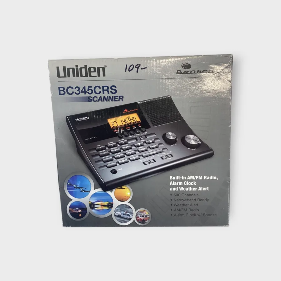 Uniden Bearcat BC345CRS Scanner- AM-FM & Weather Alert-Alarm Clock -New ...