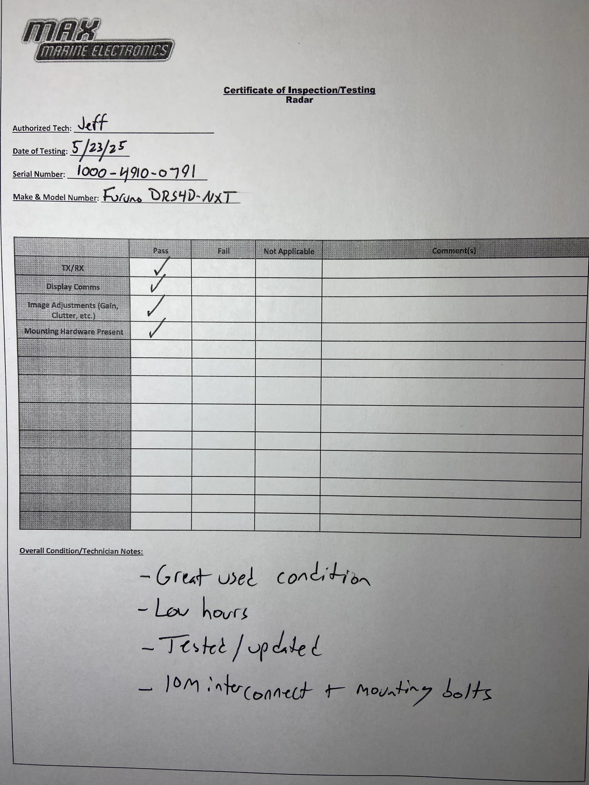 Furuno DRS4D-NXT - 24" Solid-State Doppler Radar - TESTED/UPDATED - LOW ...