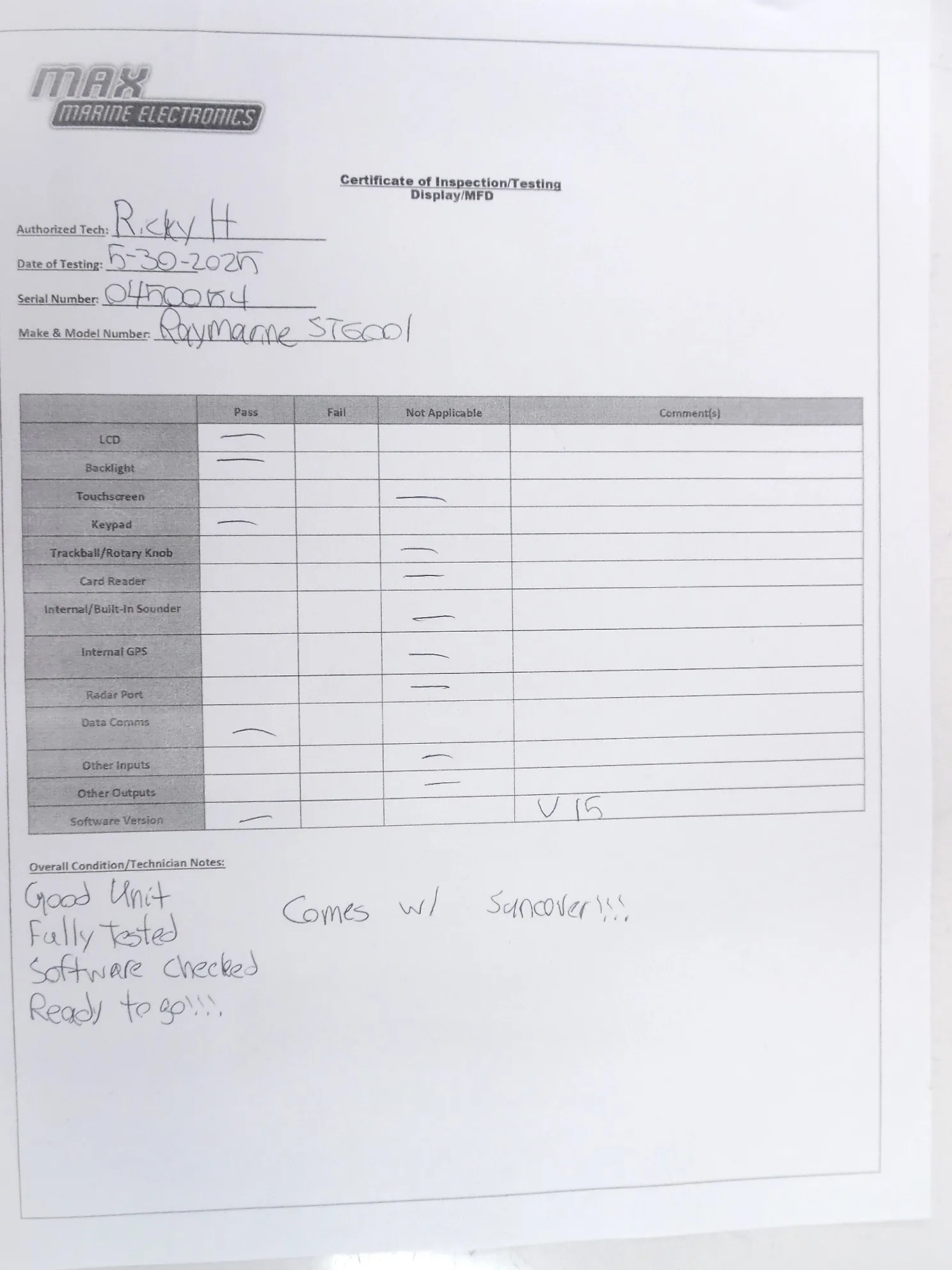 Raymarine Raytheon ST6001 Seatalk Autopilot Head E12098 - Max Marine ...