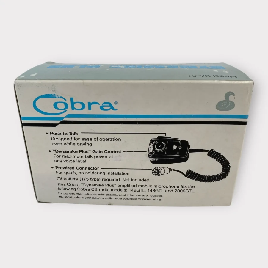 Cobra CA-51 Vintage 5-Pin Dynamike Plus Amplified Mobile Microphone ...