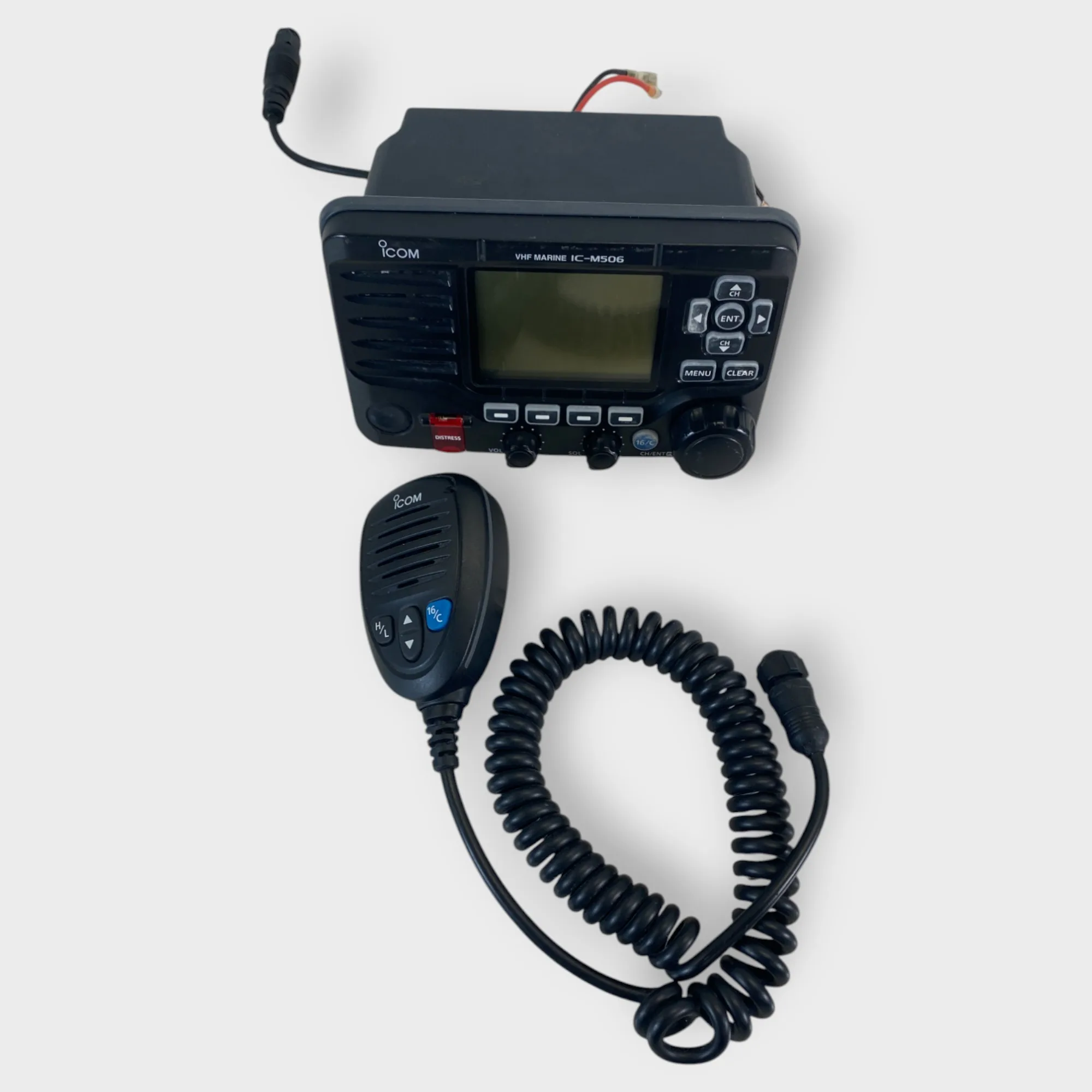 Icom IC-M506 VHF Marine Tranceiver W/ HM205RB Fist Mic - USED - TESTED ...