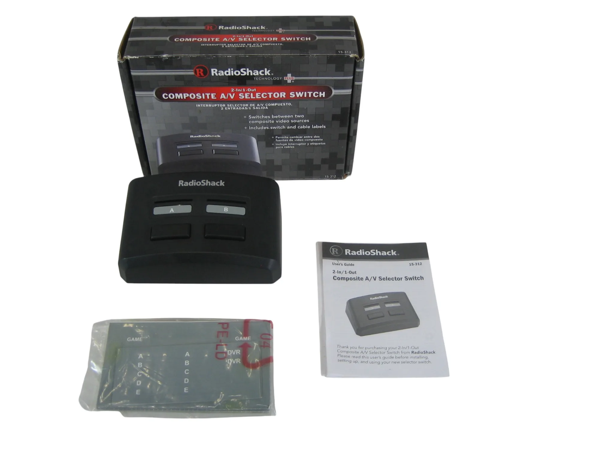 RadioShack 15-312 2-In/1-Out Composite A/V Selector Switch New-Old ...